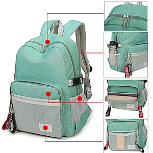 mygreen Classic Backpack Haversack Travel School Bag Student Simple Daypack Bookbag (Light Green)