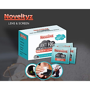 Eyewear Lens Anti Fog Wipes Cleansing Pre-Moistened 200 Individually Wrapped Cloths Wipe Cleaner Safely Cleans Eyeglasses Sunglasses Screens Electronics Computer Moniters Camera Lenses Cleaning Wipes