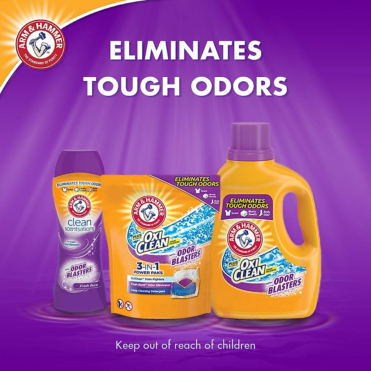 Arm & Hammer Plus Oxiclean Odor Blasters Fresh Burst, Liquid Laundry Detergent, 224 Fl Oz - Pack of 2