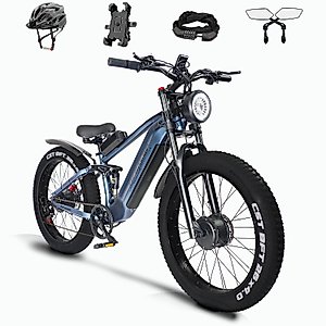 COFANSON Electric Bike for Adults - 2000W Ebike with 37MPH 50Miles Range, 26" x 4.0" Off-Road Fat Tires Electric Bicycle 7 Speed E Bike 52V 22Ah Removable Battery