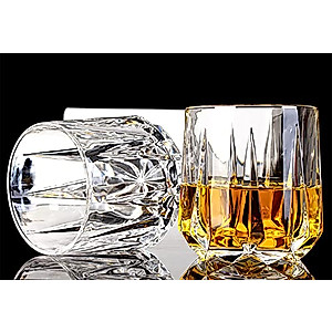 RIS LAN Old Fashioned Glasses Set of 6-12 Oz Crystal Glass Whisky Glasses, Luxury Whiskey Glasses for Drinking Bourbon, Scotch Whisky, Cocktails, Cognac, Unique Gifts for Men