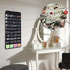 simarro Earring Holder Organizer, 80 Pockets Hanging Jewelry Organizer for Women, Hanging Closet Organizer For Jewelry Earring Necklace Bracelet Ring Storage