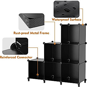 wenyuyu Closet Organizer with Doors, Portable 9-Cube DIY Units Storage Shelves Cabinet Bookshelf, Clothes Storage Organizer for Garment Racks, Closet, Wardrobe