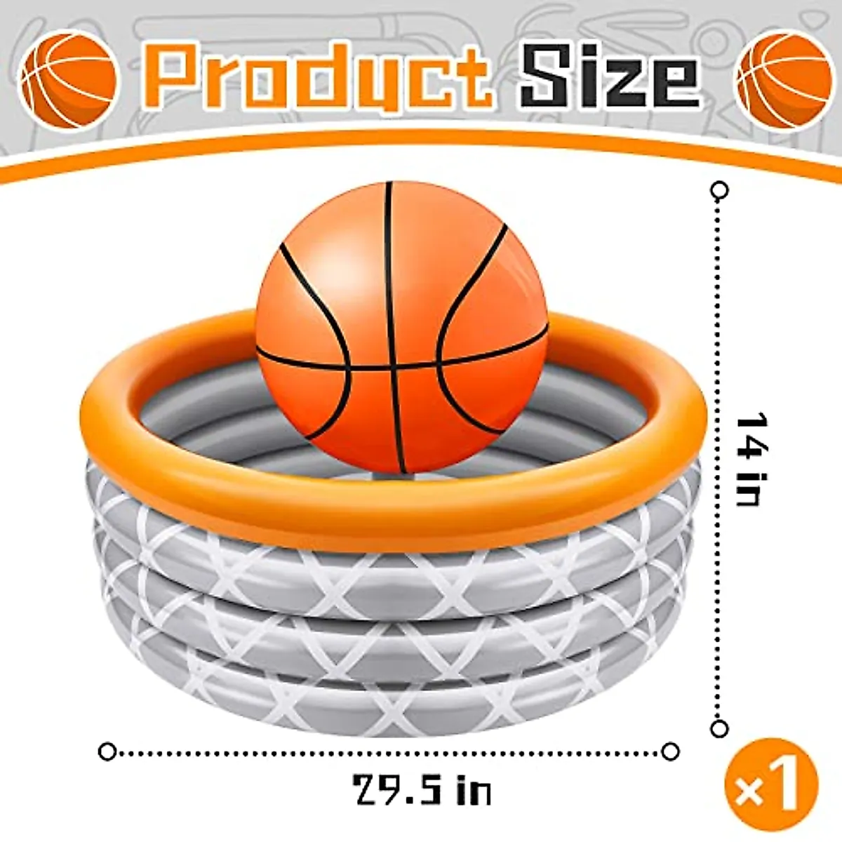 Honoson 1 Pcs Inflatable Cooler Inflatable Basketball Drink Cooler Inflatable Cooler for Parties Supplies Basketball Sports Themed Parties