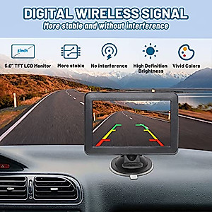 EWAY Wireless WiFi Magnetic Hitch Backup Camera 5'' LCD Monitor Display for Gooseneck Horse RV Trailer Truck Camper Rear View Reverse Camera Portable W/ IR Night Vision Battery Powered 2.0 Generation