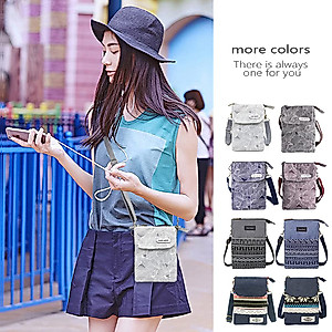 Roomy Cell Phone Purse Wallet Canvas Small Crossbody Purse Bags with Shoulder Strap For Women teen girlsl (A-gray)