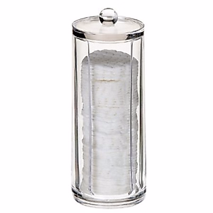 LilGift Acrylic Cotton Pad Holder, Storage Cotton Balls, Bathroom Storage, Makeup Organizer, Acrylic Cylinder Container, Cotton Ball Organizer, Cylinder Counter Organizer, Glass Storage Container
