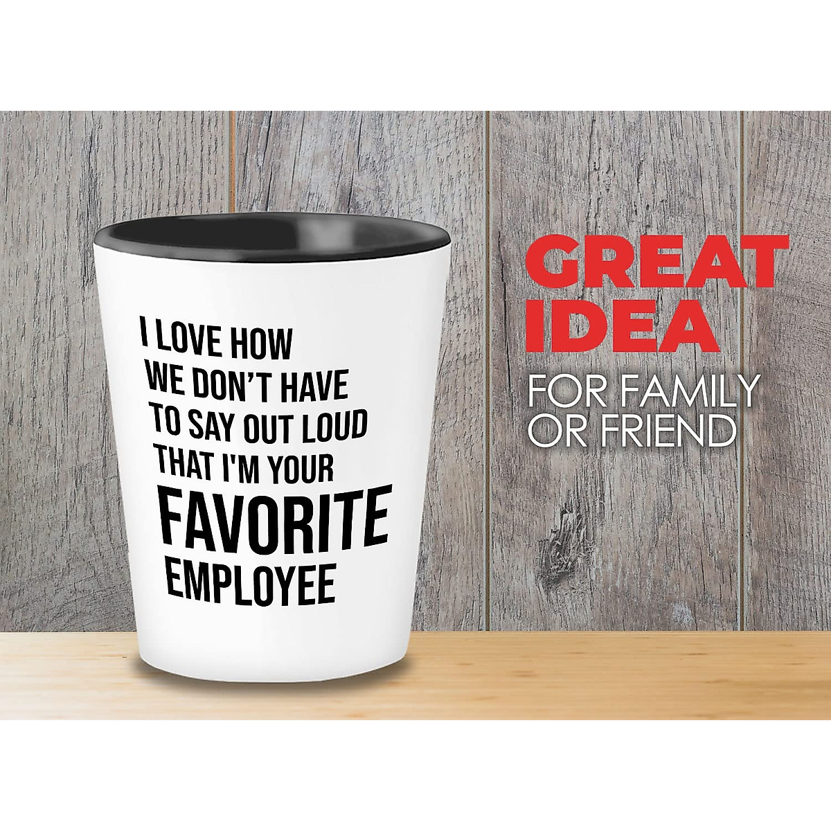 Bubble Hugs Boss's Day Shot Glass 1.5oz - Your Favorite Employee - Boss's Day Boss Lady Office Humor Funny Sarcasm Sassy Coworker Bosses Birthday