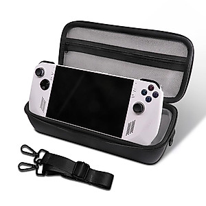 EJGAME Travel Carrying Case Compatible with ASUS ROG Ally,Shockproof Anti-Scratch Dual-Layer Oxford Protective Portable Case,Black