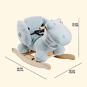 Nattou Rocking Horse Animal for Children, Romeo The Crocodile, 10-36 Months, 60 x 30 x 45 cm, Grey, 950206