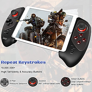 Megadream Wireless Mobile Controller Gamepad Joystick for iPad (11in), iPhone 16/15/14/13, Android Samsung Tablet PC - MFi Certified - 18+ Hour Battery Life - Call of Duty - Minecraft, Black