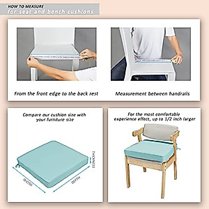 JMGBird Outdoor Chair Cushions 19 x 19 Inch, Set of 2 Outdoor Seat Cushions for Patio Furniture, Water Resistant Square Corner Seat Cushions for Garden Sofa Couch Chair Pads with Adjustable Straps