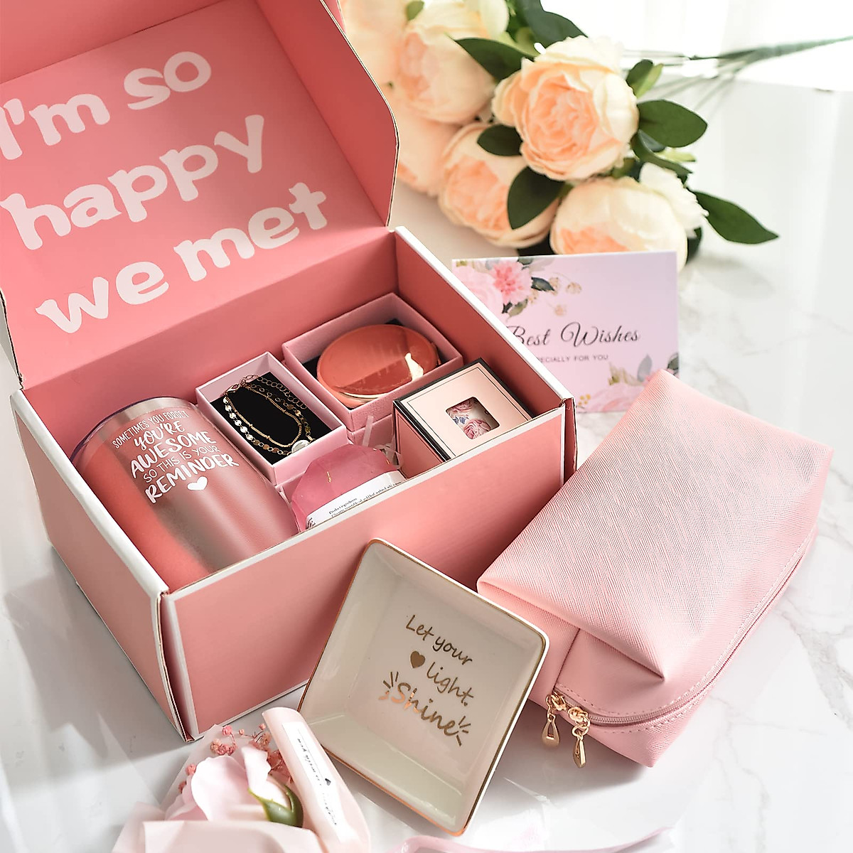 Gifts for Women Unique Birthday Gifts Box for Women Her Mom Wife Sister Friend Coworkers Mothers Day Valentine's Day Christmas Holiday Presents Get Well Soon Gift Basket Female Relaxation Set