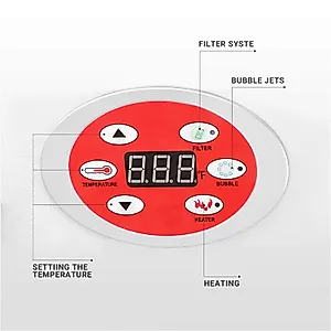 #WEJOY AquaSpa Portable Hot Tub 72X72X26 Inch Air Jet Spa 4-5 Person Inflatable Square Outdoor Heated Hot Tub Spa with 130 Bubble Jets, Black/White