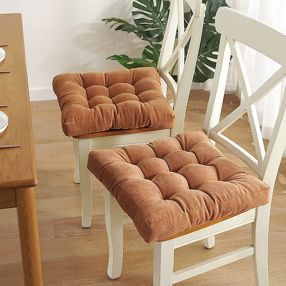 EGOBUY Meditation Floor Pillow, Square Large Pillows Seating for Adults, Brown Tufted Corduroy Cushions for Outdoor Yoga Tatami Fireplace Living Room, Memory Foam Filing, Brown, Cushion 22 x 22 Inch