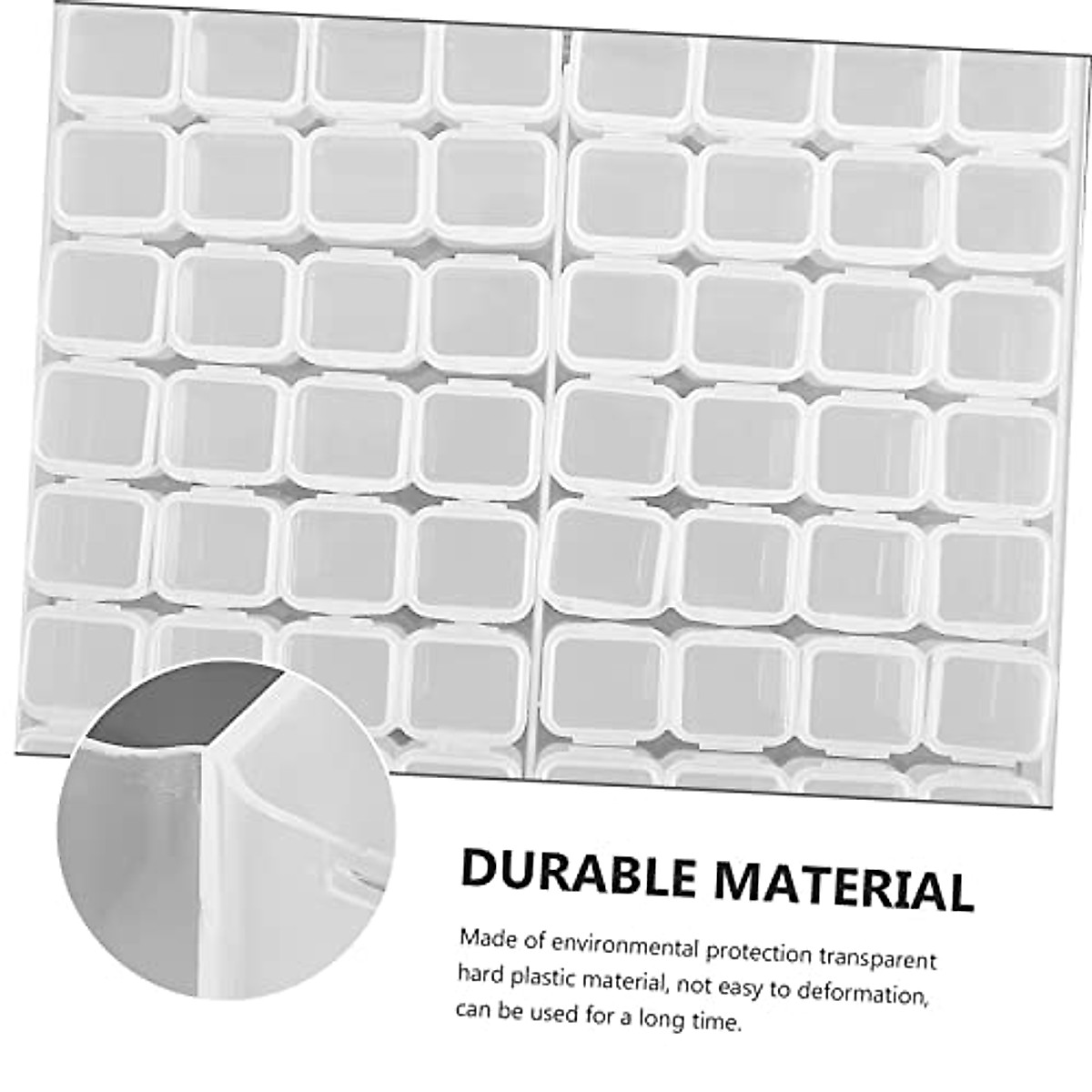 EXCEART 8 pcs Bead Plastic Nail DIY Dividers Compartment Diamond with Art Container Organizer Craft Lids Fishing Grids Embroidery Transparent Diamonds Adjustable Jewelry Storage Cases
