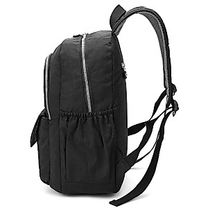 Compact Hiking Nylon Waterproof Laptop Backpack Purse for Women Teen Girls and Men, Small Lightweight Travel Casual Outdoor Dayback