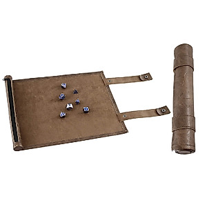 Forged Dice Co Scroll Dice Tray and Rolling Mat with Zippered Dice Holder - Storage Pouch Holds up to 14 Metal or Plastic Polyhedral Dice - Compatible with DND and Dungeons & Dragons Game Dice