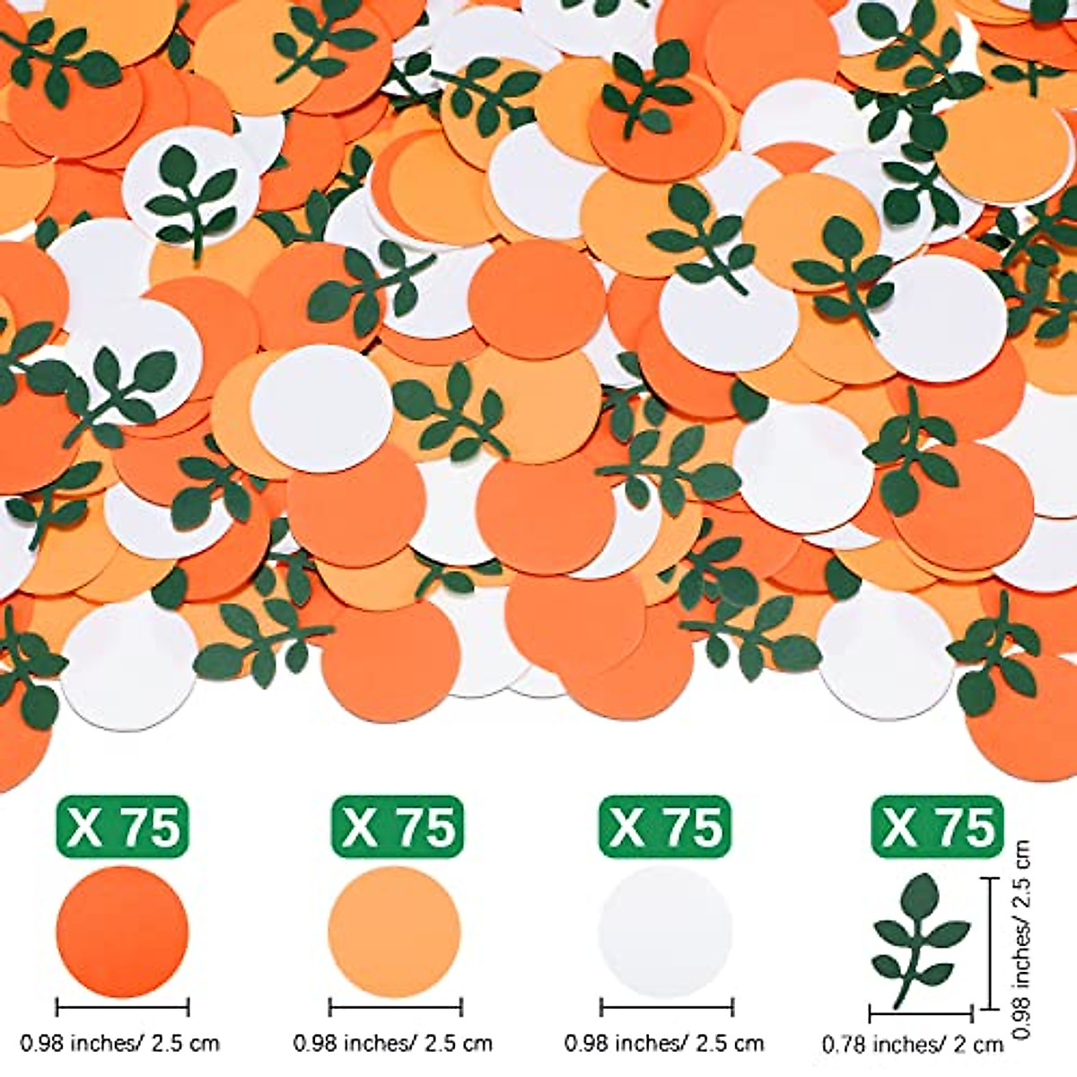 Little Cutie Baby Shower Confetti Sprinkle Baby Shower Confetti with Eucalyptus Decorations Hey Cutie Citrus Tangerine Themed Table Scatter Confetti for Baby Shower Supplies (200 Pcs,Orange Series)