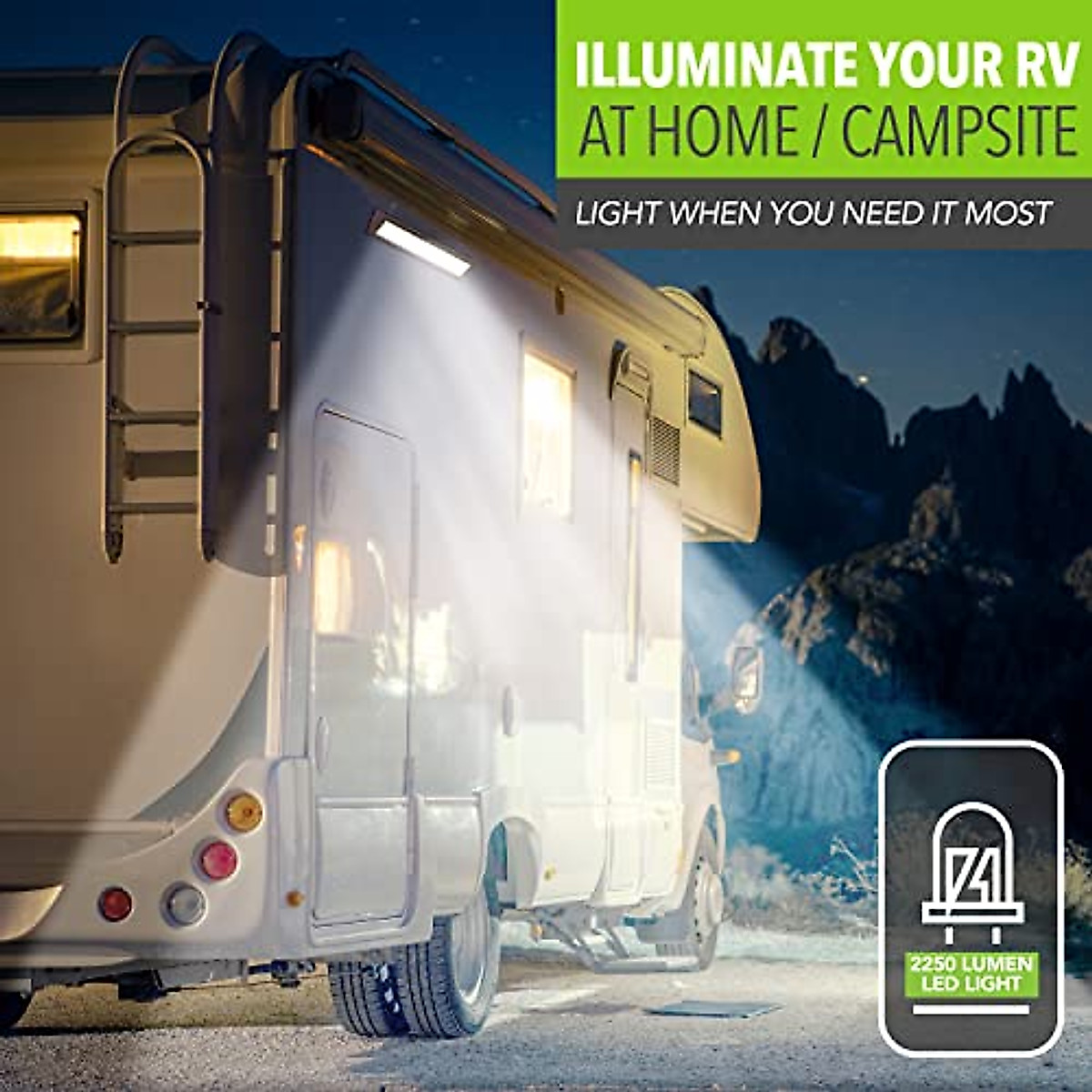 Leisure LED RV Exterior Porch Utility Light - 12v 2250 Lumen 12.9" Lighting Fixture. Replacement Lighting for RVs, Trailers, Campers, 5th Wheels (White)