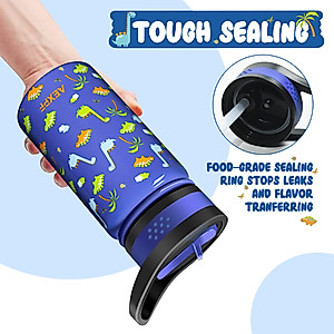 AEXPF 32oz Insulated Water Bottle Indigo Black Gradient and 14oz Kids Water Bottle with Dinosaur Pattern