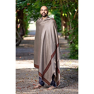 Om Shanti Crafts Meditation Shawl or Meditation Blanket, Wool Shawl/Wrap, Oversize Scarf/Stole. Indian Blanket. Unisex