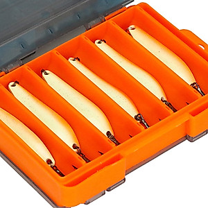 Grebest Fishing Lure Box,Fishing Box Storage Double-Sided Fishing Tackle Box Lure Bait Hook Accessories Storage Organizer for Angling Outdoor Fishing Orange One Size