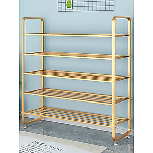 HEXEH Shoe Rack 3-Tier Shoe Rack, Metal Shoe Storage Organizer Shelf, Large Capacity, Space Saving, Ideal for Entrance Living Room Bedroom Dorm Shoe Storage Rack Shoe Storage Cabinet