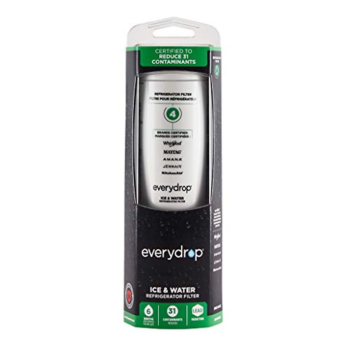 everydrop by Whirlpool Ice and Water Refrigerator Filter 4, EDR4RXD1, Single-Pack & Affresh Washing Machine Cleaner, Cleans Front Load and Top Load Washers, Including HE, 5 Tablets