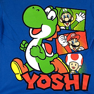 Nintendo Super Mario Bros. Boys Mario Kart & Friends Graphic Short Sleeve T-Shirts, (8, Blue) 2Pack