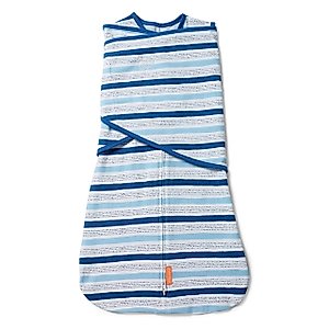 SwaddleMe Arms Free Convertible Swaddle – Size Large, 3-6 Months, 1-Pack (Chambray Stripe)