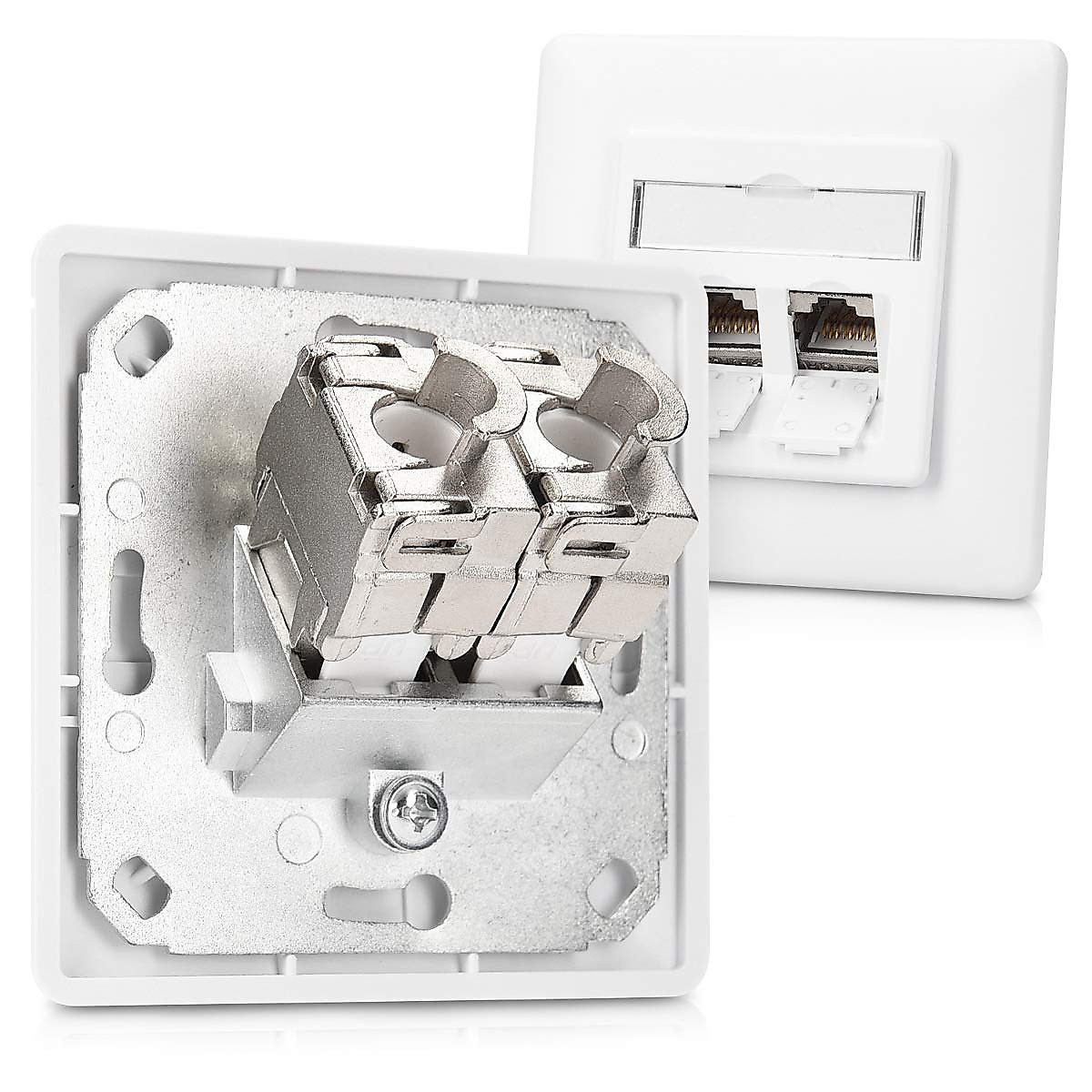 kwmobile Keystone Module Jacks - 12 Piece CAT6A Shielded Keystone Jack RJ45 Cat 6A Ethernet Module 10 Gbit with Shielded Metal Housing