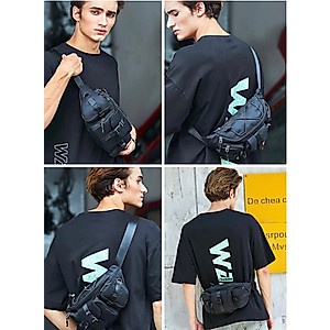 Chenstabar Sling Bag Chest Shoulder Backpack Small Men Crossbody Shoulder Bag Multipurpose Fanny Pack for Wallet Phone (Snap)