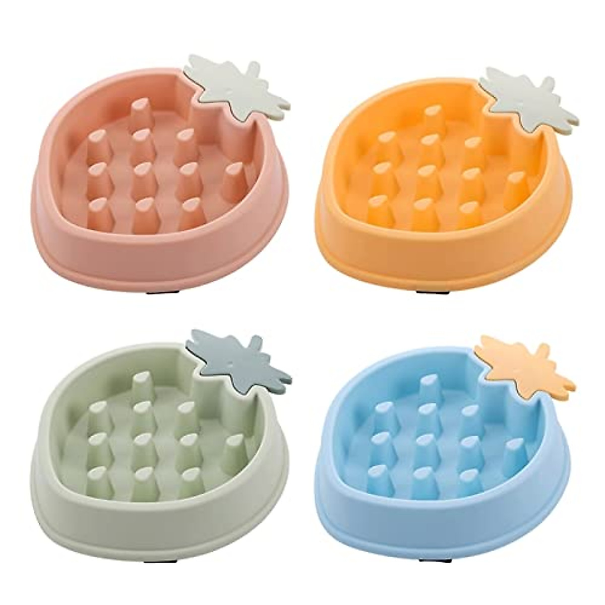 FUUIE Bowls for Food and Water Slow-Eating Pet Bowl Anti-swallowing Anti-Skid Pet Bowl (Color : Blue)