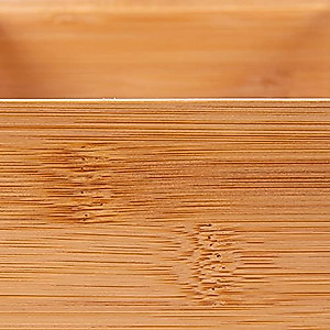 Compactor Osaka Bamboo Storage Box, Extra Small Stackable Wood Storage Box, 15 x 7.5 x H. 6.5 cm, Natural Bamboo, Brown RAN6966