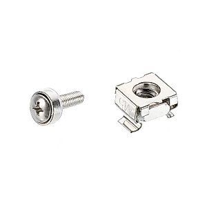 PATIKIL Rack Mount Cage Nuts M5x15mm Mounting Screws Iron Nickel Plated for Server Rack Cabinets with Washers, Silver Tone 10 Sets