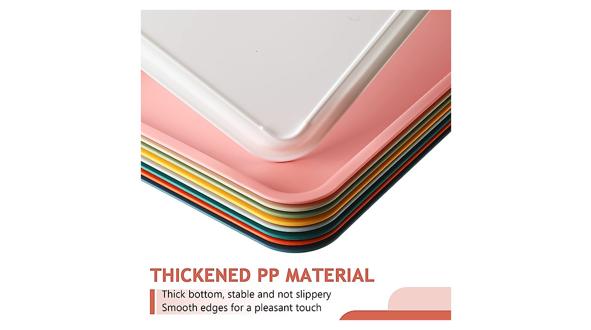 18 Pcs Colorful Plastic Fast Food Trays for Restaurants
