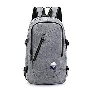 Travel Laptop Backpack Business Anti Theft Slim Durable Laptops Backpack with USB Charging Port, Water Resistant College School Computer Bag Gifts for Men Women Fits 17 Inch Notebook (Grey)