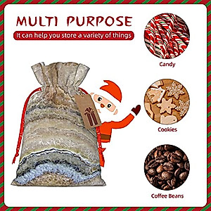 Onyx Stone Pale Bluechristmas Drawstring Gift Bag, Linen Drawstring Gift Bag, Reusable Drawstring Gift Bag, Used For Christmas, Birthday, Wedding Supplies