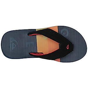 Quiksilver Boy's Carver Print Youth Sandal, Black/Blue/Red, 11(28) M US Big Kid