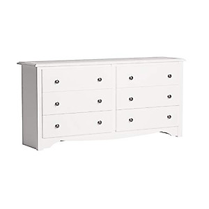 Sonoma 6 Drawer Double Dresser for Bedroom, White