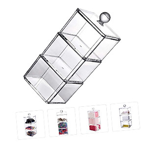 1 Set Storage Box Cotton Round Holder Clear Container with Lid Organizer Square Storage Container Clear Jars Storage Case Tool Box Acrylic Mini