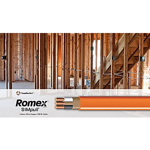 Southwire Romex Brand Simpull Solid Indoor 10/2 W/G NMB Cable 100ft coil - SW 28829028