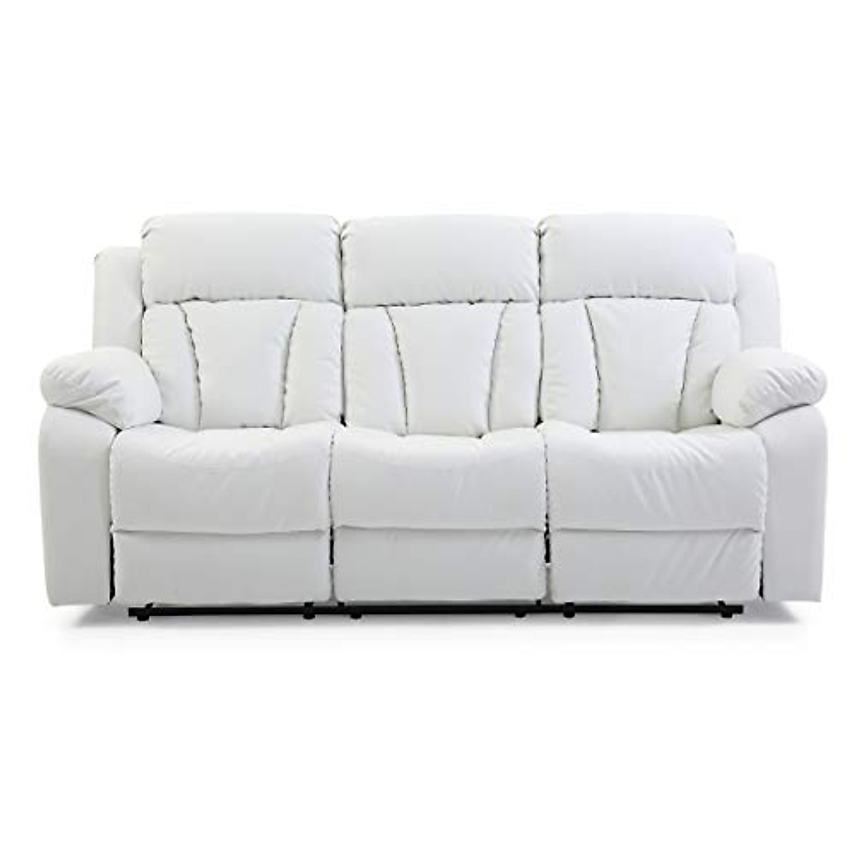 Glory Furniture Reclining Sofa White Faux Leather