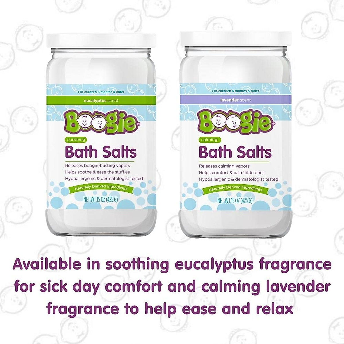 Kids Calming Bath Salts with Natural Essential Oils - Eucalyptus Scent, 15 oz, Pack of 1