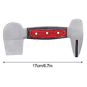 plplaaoo 6.7in Hoof Knife Sharpener, Double Sided Blade Farrier, Hoof Knife with Wooden Handle, Horse Shoe Knife Right Handed, Horses Hoof Trimming Tools for Horses Hoof Repairment, Tool Steel