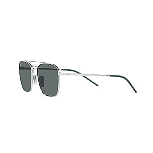 Ray-Ban RB3588 Square Sunglasses, Silver/Dark Grey Polarized, 55 mm