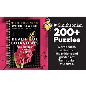 Smithsonian Word Search Gardens & Plants - Beautiful Botanicals Spiral-Bound Puzzle Multi-Level Word Search Book for Adults Including More Than 200 Puzzles (Brain Busters)