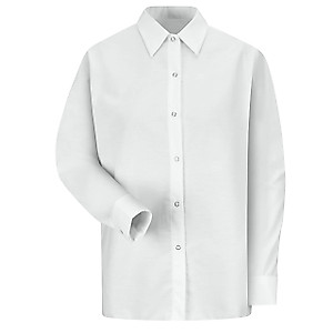 Red Kap Women's Specialized Pocketless Work Shirt, White, 3X-Large
