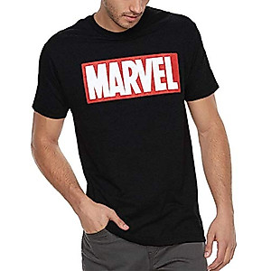 Marvel Men's Comics Simple Classic Logo T-Shirt, Black, Medium